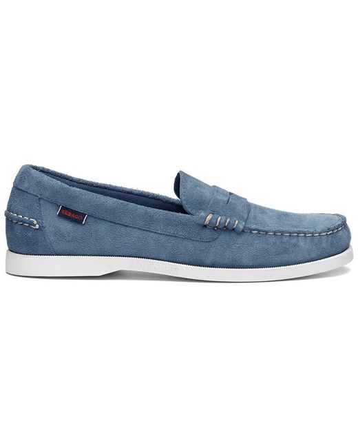 Sebago Dan Boat Flesh Out Leather Boat Shoe in Blue for Men | Lyst