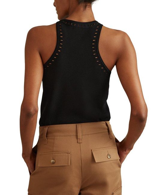 Reiss Cammi Cut Out Trim Vest in Black | Lyst