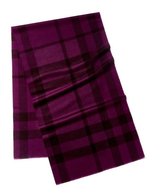 Amicale Cashmere Exploded Plaid Cashmere Scarf in Purple | Lyst
