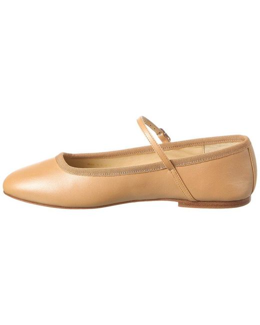 Celine Mary Jane Leather Ballerina Flat in Natural | Lyst UK