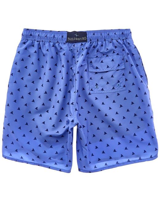 Tailorbyrd Shark Fins Swim Short in Blue for Men | Lyst