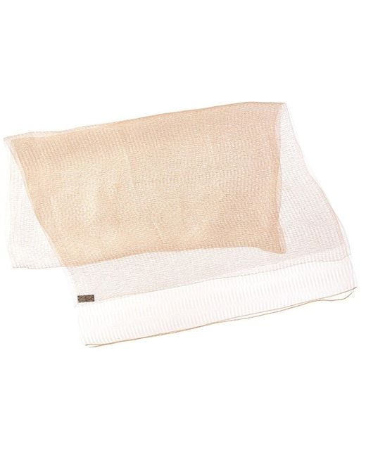 Saachi Striped Sparkle Sheer Silk Wrap in Natural | Lyst