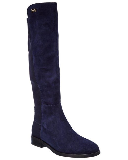 Stuart Weitzman Keelan City Suede To-the-knee Boot in Blue | Lyst Australia