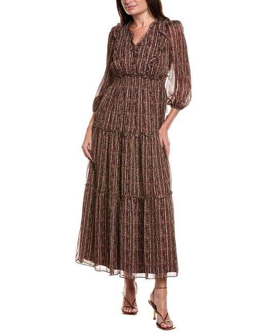 Maison Tara Lorela Maxi Dress in Brown | Lyst UK