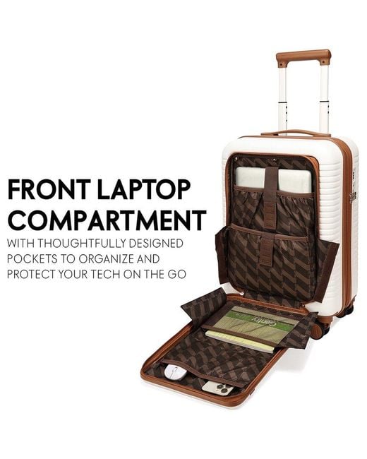 Elle Escape Expandable Carry-on Suitcase in White | Lyst