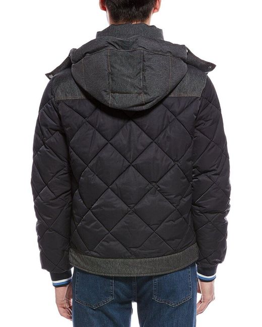 Scotch & Soda Oren Hybrid Denim Puffer Jacket in Black for Men | Lyst UK