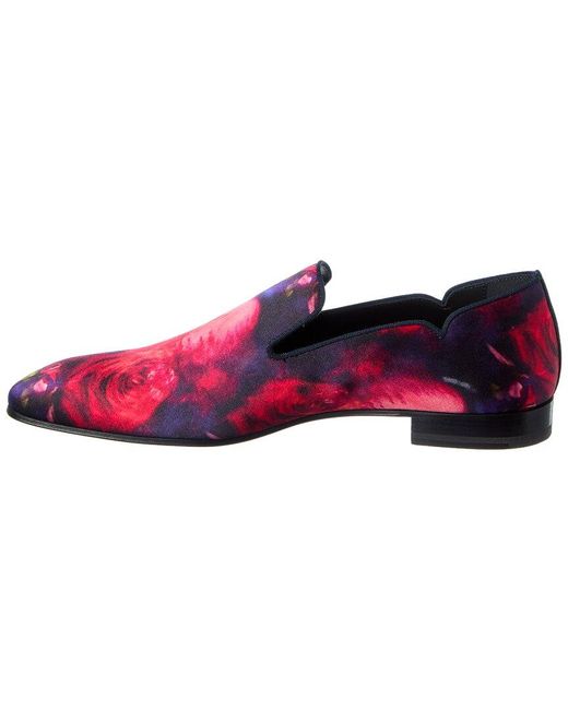 Christian Louboutin Dandy Chick Satin Loafer in Red for Men | Lyst