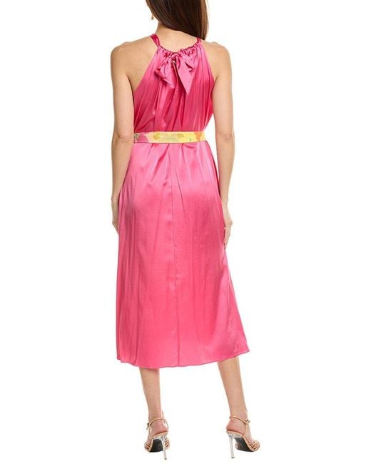 FLORA BEA NYC Amorray Silk Maxi Dress in Pink | Lyst