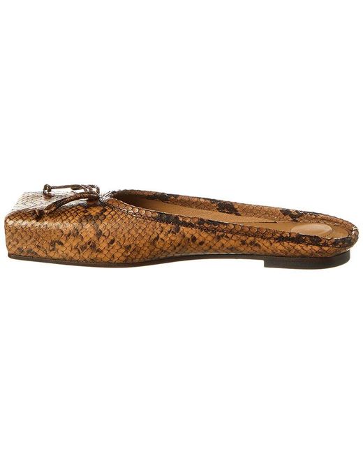 Jacquemus Snake-Embossed Leather Ballet Flat in Brown | Lyst