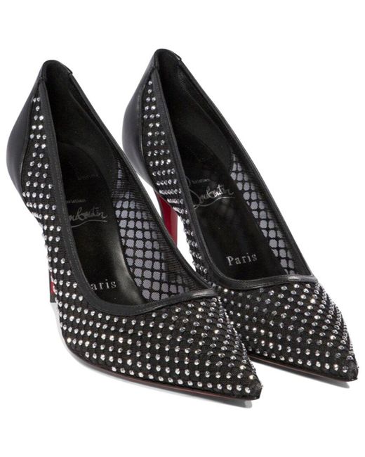 Christian Louboutin Apostropha Mesh Strass Pump in Black | Lyst