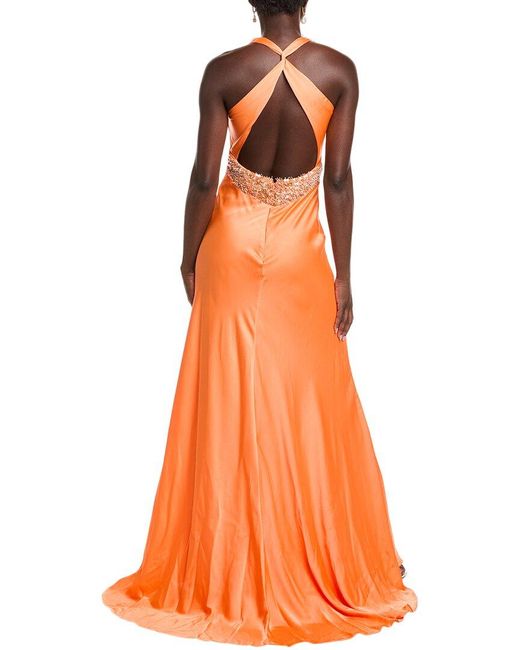 Issue New York Twisted Back Gown in Orange | Lyst UK