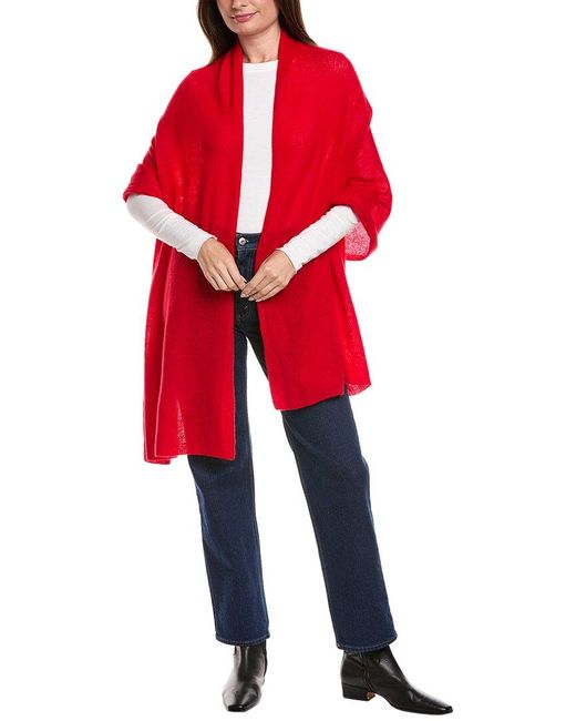 Amicale Cashmere Feather Weight Cashmere Travel Wrap in Red | Lyst UK