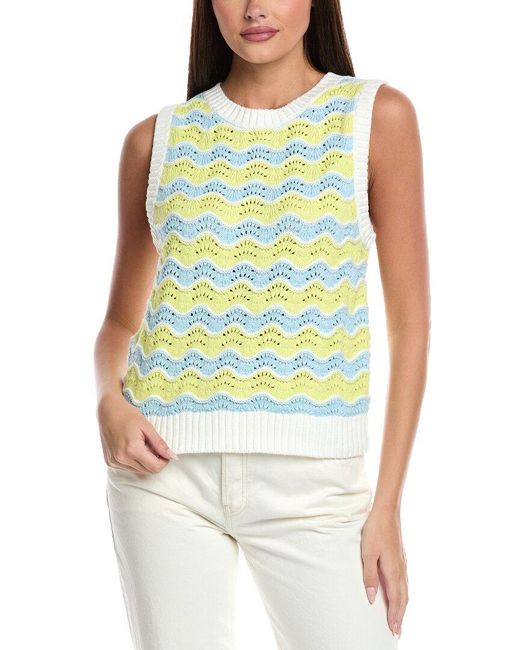 Isla Chloe Wave Stripe Vest in Blue | Lyst UK