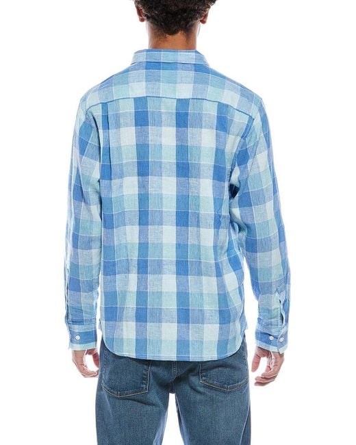 Tommy Bahama Barbados Breeze Beach Day Check Linen-Blend Shirt in Blue ...