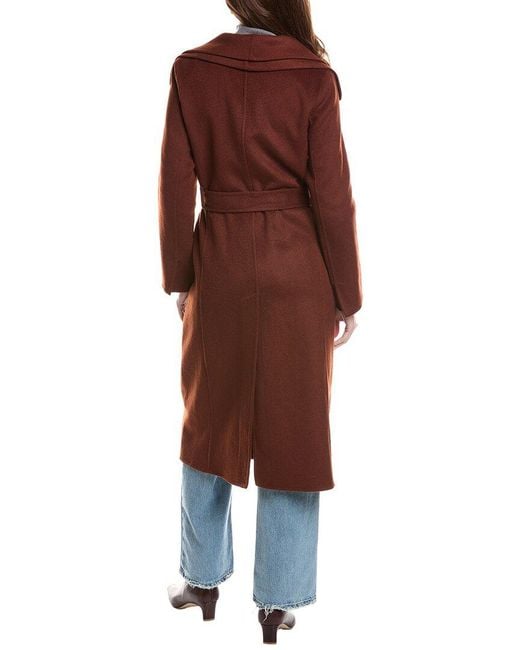 Tahari Double Face Wool-Blend Coat in Brown | Lyst UK