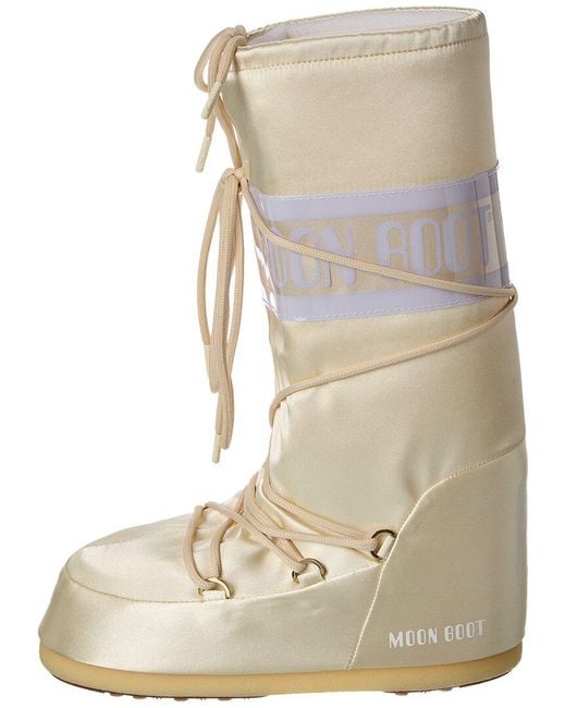 Moon Boot Icon Pearly Boot in Natural | Lyst UK