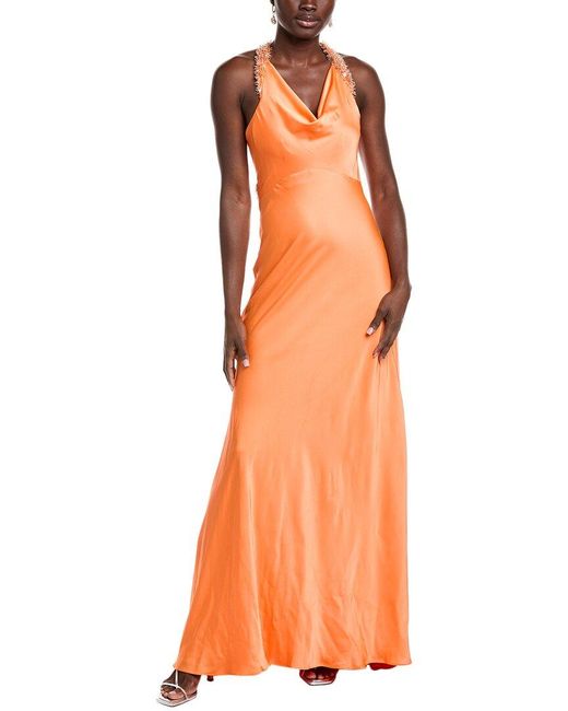 Issue New York Twisted Back Gown in Orange | Lyst UK