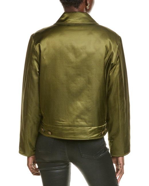 Rag & Bone Colton Satin Jacket in Green | Lyst