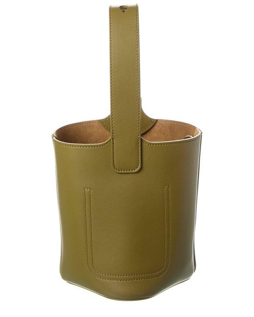 Loewe Pebble Mini Leather Bucket Bag in Green | Lyst