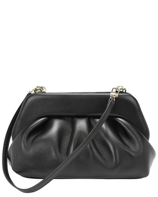 Tiffany & Fred Paris Soft Frame Leather Crossbody Clutch in Black | Lyst UK