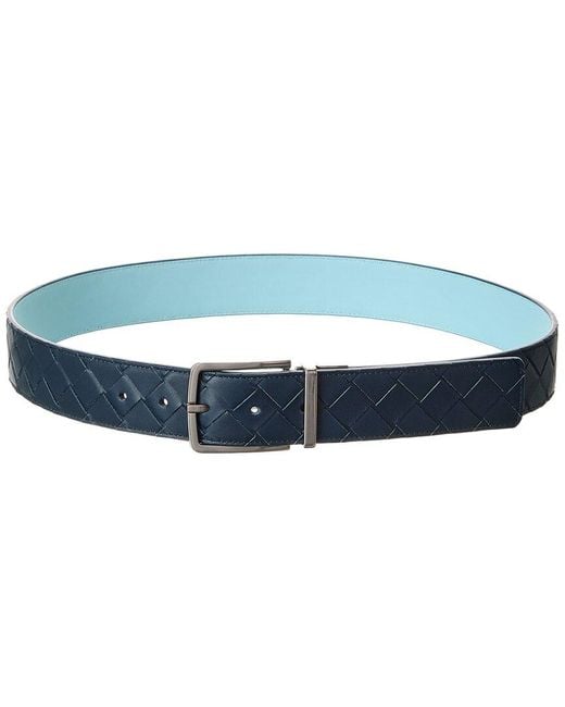 Bottega Veneta Intrecciato Leather Belt in Blue for Men | Lyst UK