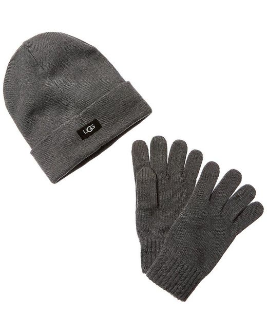 UGG Wool-blend Knit Tech Glove & Hat Gift Set in Black for Men | Lyst
