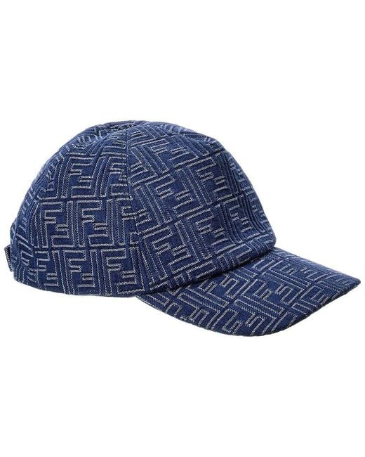 Fendi Denim Baseball Cap in Blue | Lyst