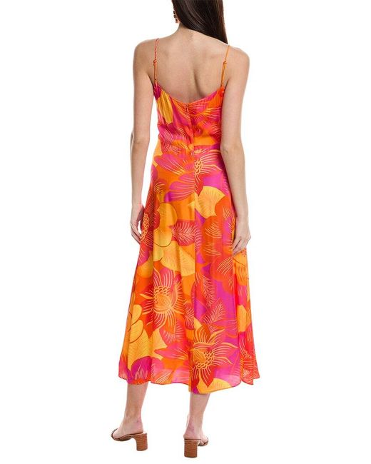 FARM Rio Summer Garden Ombre Midi Dress in Red | Lyst