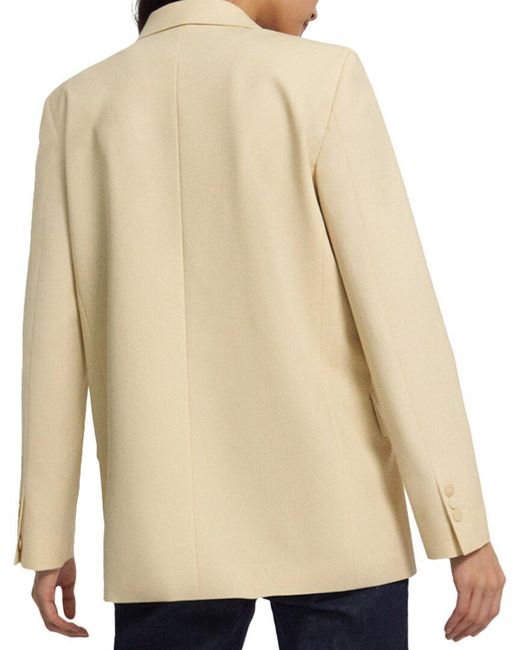 Theory Wool-Blend Double-Breasted Boy Jacket in Natural | Lyst