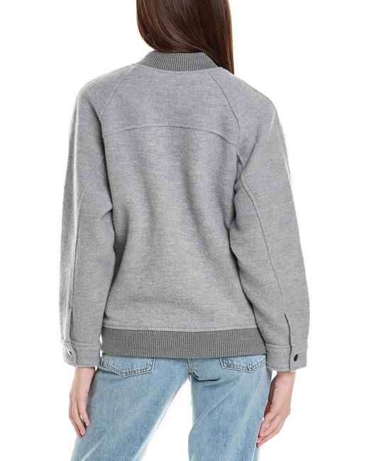 Reiss Penelope Wool Bomber Jacket in Gray | Lyst