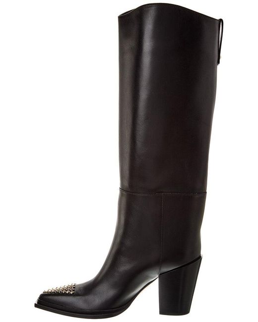 Jimmy Choo Cece 80 Leather Knee-high Boot in Black | Lyst