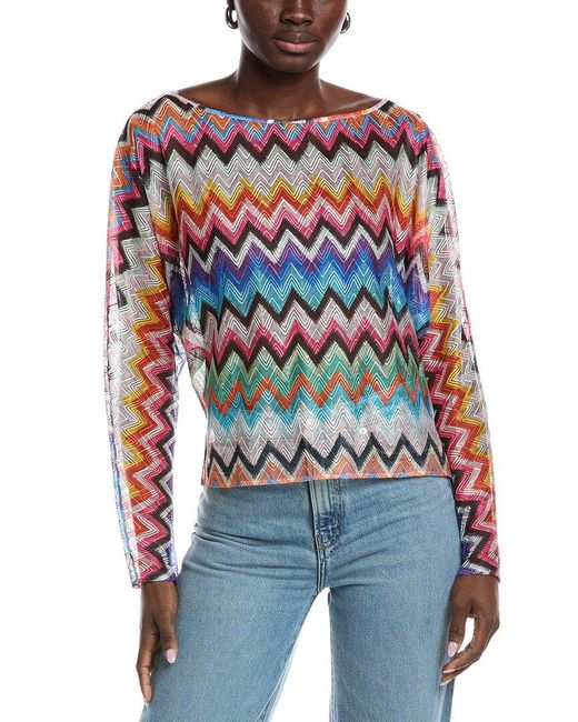 Missoni Textured Top in Blue | Lyst UK