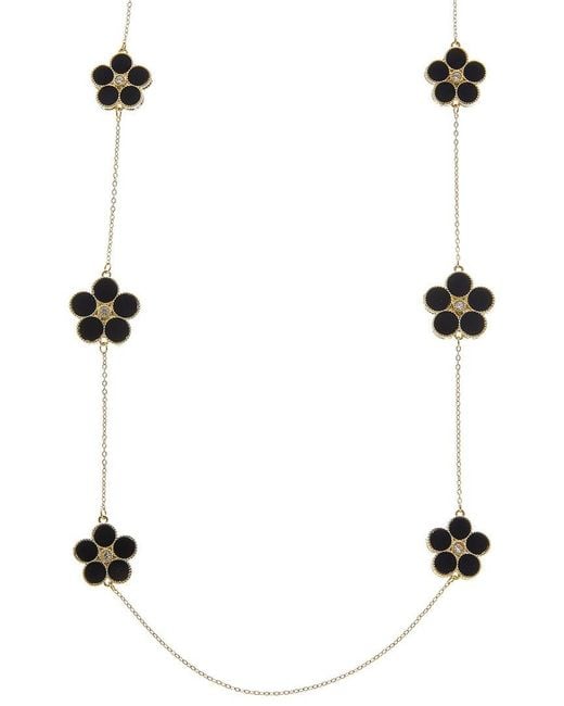 Juvell Plated Lab-grown Black Onyx Cz Clover Necklace in White | Lyst UK