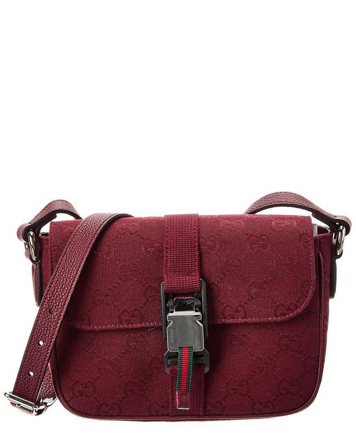Gucci Mini Gg Canvas & Leather Shoulder Bag in Purple | Lyst