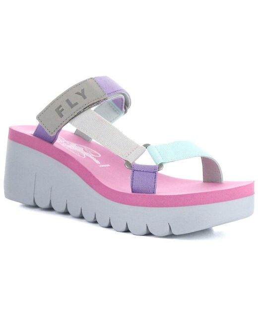 Fly London Yaka Suede Sandal in Pink | Lyst