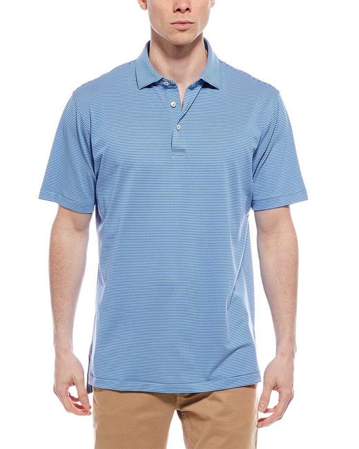 Peter Millar Candor Performance Mesh Polo Shirt in Blue for Men | Lyst