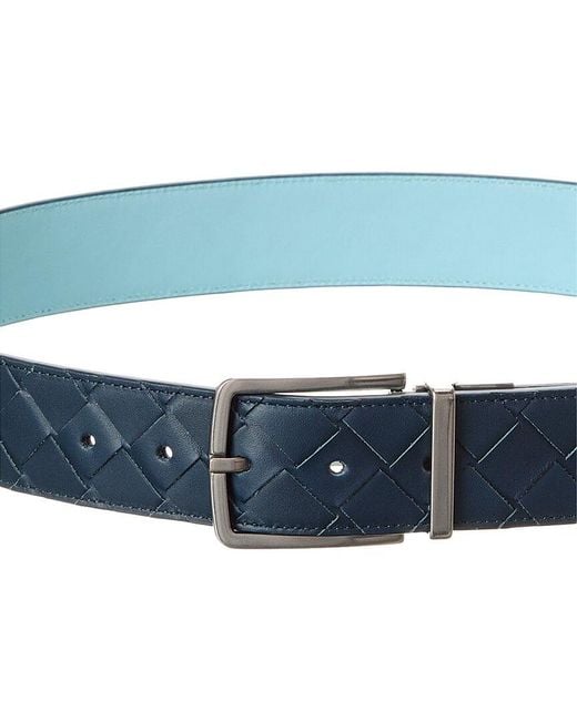 Bottega Veneta Intrecciato Leather Belt in Blue for Men | Lyst UK