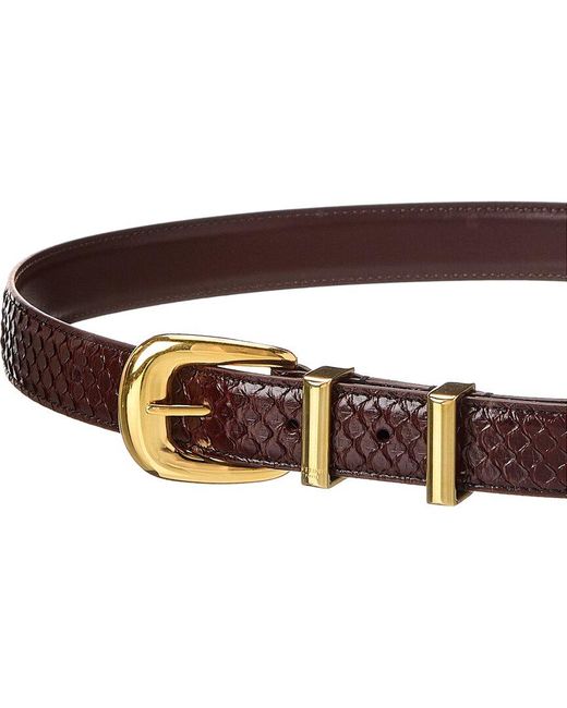 Celine Python Western Belt in Brown | Lyst