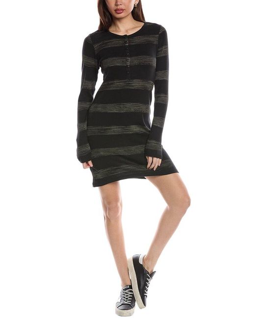 ATM 2X1 Rib Sunbleached Mini Dress in Black | Lyst UK