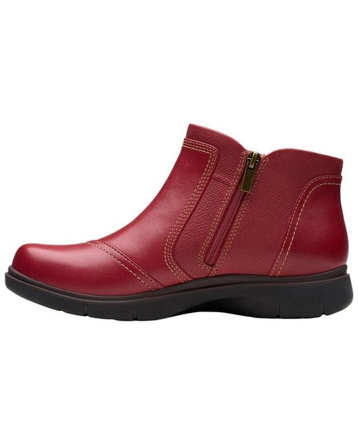 Clarks Red Leather Boot | Lyst UK