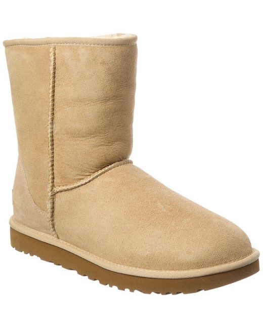 UGG Classic Short Ii Suede & Shearling Boot in Natural | Lyst