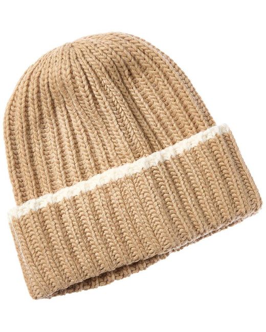 Portolano Contrast Color Wool-Blend Beanie in Natural | Lyst UK