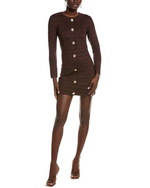 retroféte Saylor Mini Dress in Brown | Lyst UK