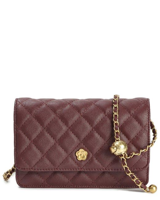 Tiffany & Fred Paris Quilted Leather Crossbody in Purple | Lyst UK