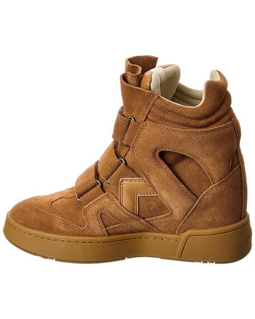 Isabel Marant Im3 Suede Wedge Sneaker in Brown | Lyst