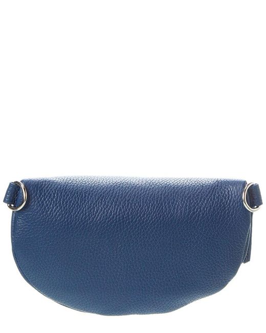 Italian Leather Pouch in Blue | Lyst