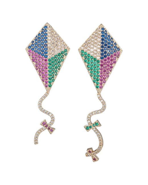 Eye Candy LA Flying Kite Cz Drop Earrings in Blue | Lyst
