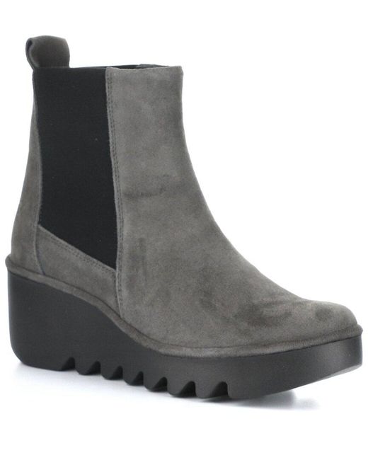 Fly London Bagu Suede Boot in Black | Lyst