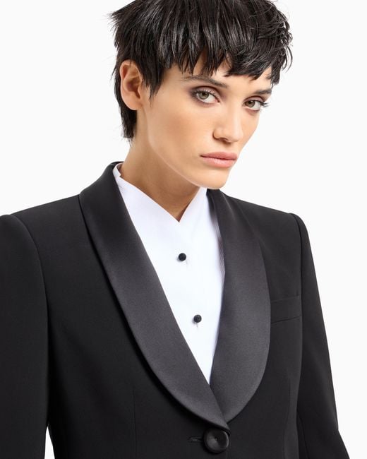 Giorgio Armani Pure Silk Crêpe Tuxedo in Black | Lyst