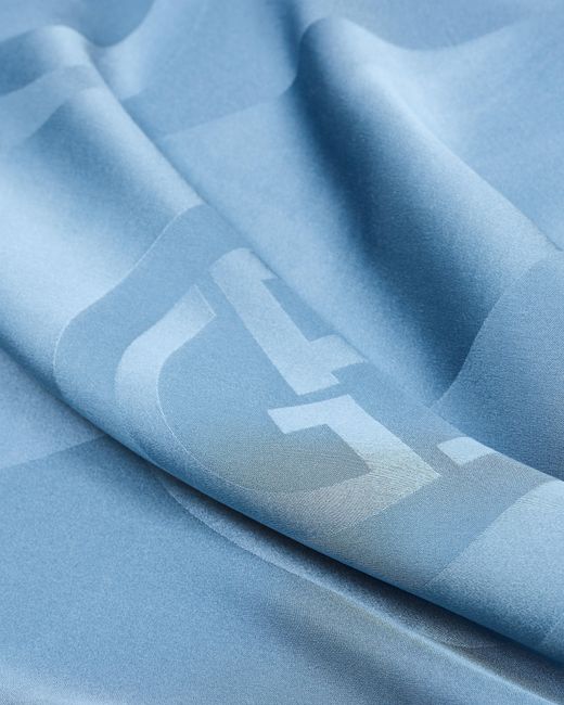 Giorgio Armani Silk Stole With Jacquard Logo in Blue | Lyst UK